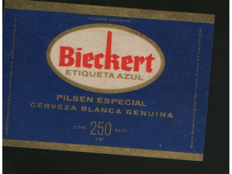 Bieckert etiqueta Azul, argentinska etiketa