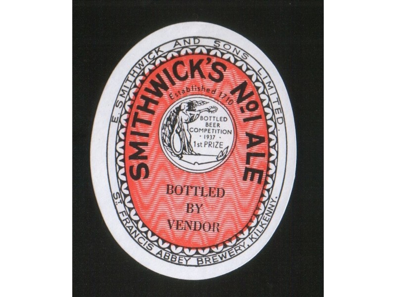 Smithwicks No1 Ale, irska etiketa