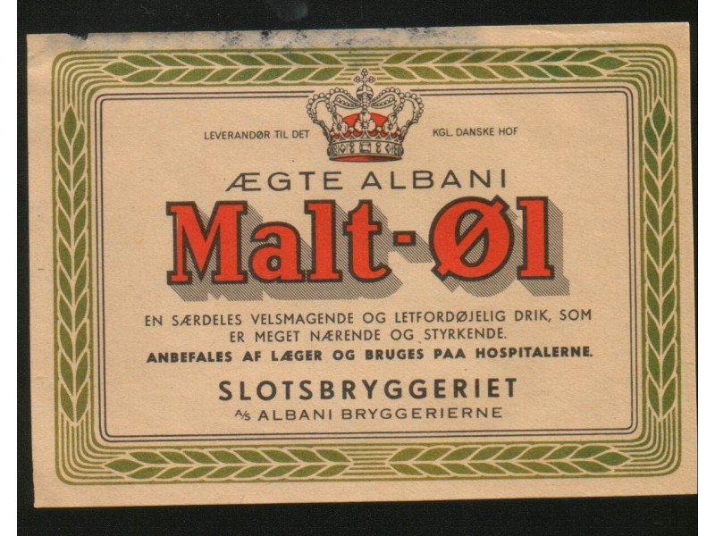 Albani Malt-Ol, danska etiketa