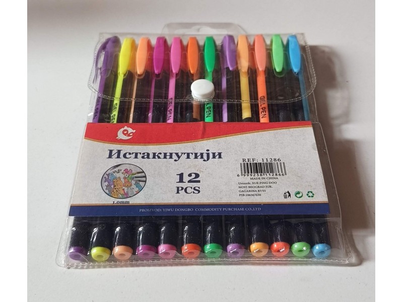 Set fluorescentnih gel olovaka - 12 komada Novo