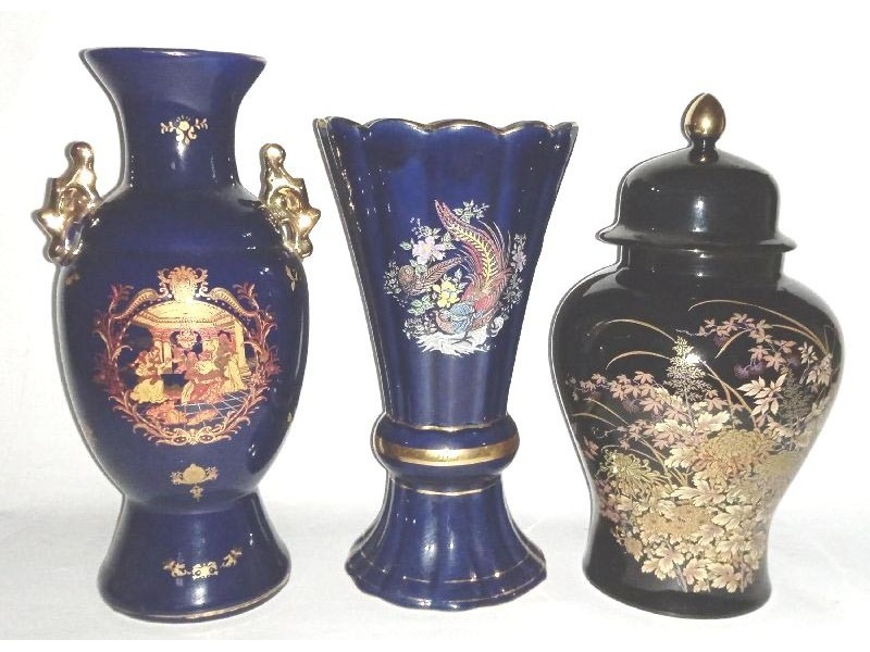 VAZNE - COBALT PORCELAN, JAPAN, ITALY, 26cm, 27cm, 29cm