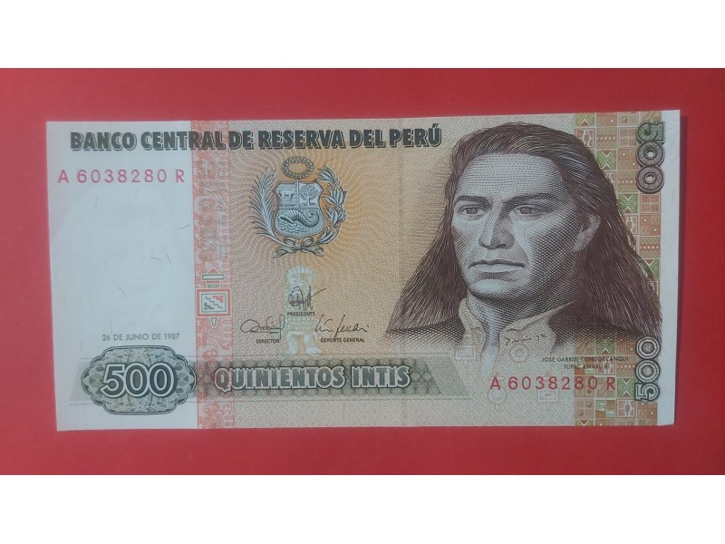 500 intis 1987 god Peru UNC