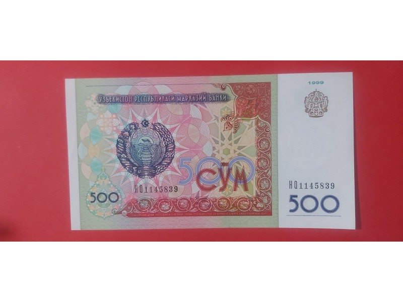 500 sum 1999 god Uzbekistan aUNC