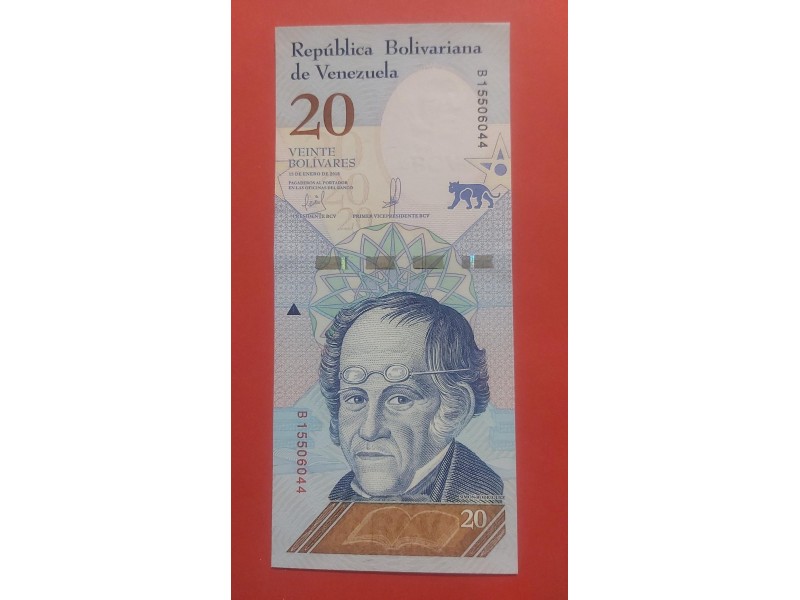 20 bolivares 2018 god Venecuela UNC