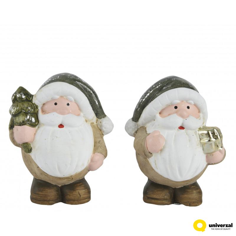 FIGURA NOVOGODIŠNJA DEDA MRAZ 8CM ZELENO-BELI 536135