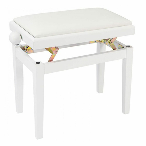 Classic Cantabile Piano Bench White High Gloss