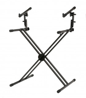Classic Cantabile 2-Tier Double-X Keyboard Stand