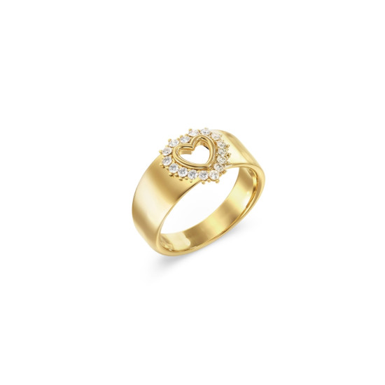 Guess ICONIQUE JUBR05536JWYG56 prsten Heart of Love Gold Tone Stainless Steel Veličina 56-Srce ljubavi