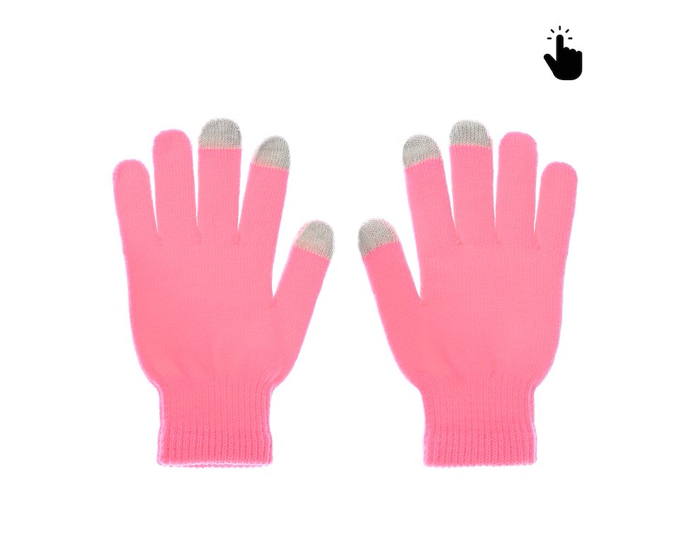 Rukavice - touch screen RY M (22cm) pink