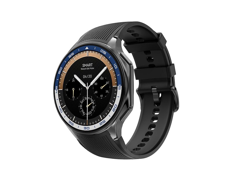 Smart watch DT Watch X crni (crna silikonska i crna kozna narukvica) (MS)