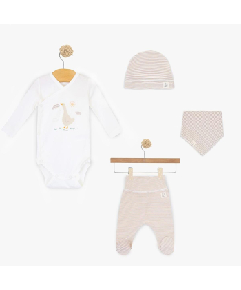 Just Kiddin Baby organic set odeće za bebe 4 u 1 veličina 56 Tiny Friends Little Duck - 17001957