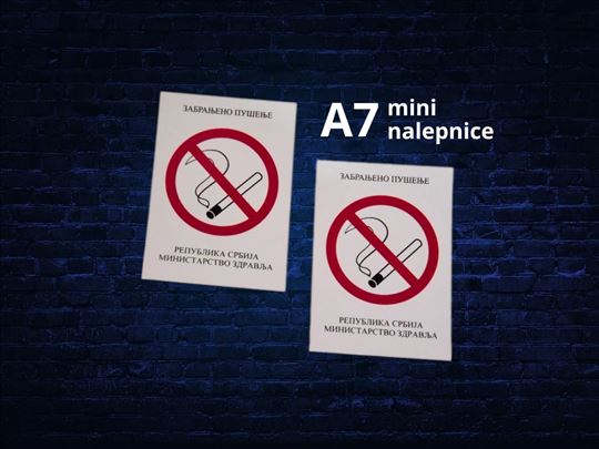 Zabranjeno pušenje nalepnice mini A7 10 komada