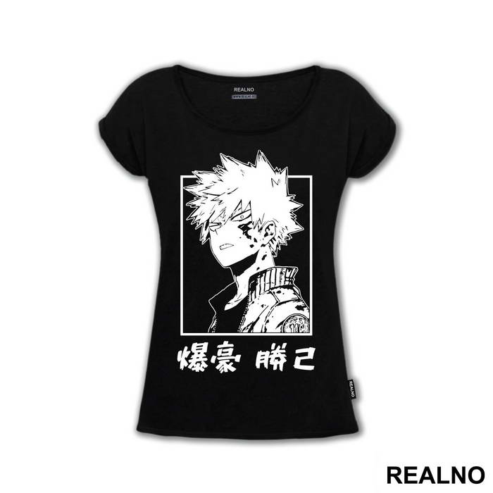 OUTLET - CRNA ŽENSKA MAJICA VELIČINE 2XL - MY HERO ACADEMIA