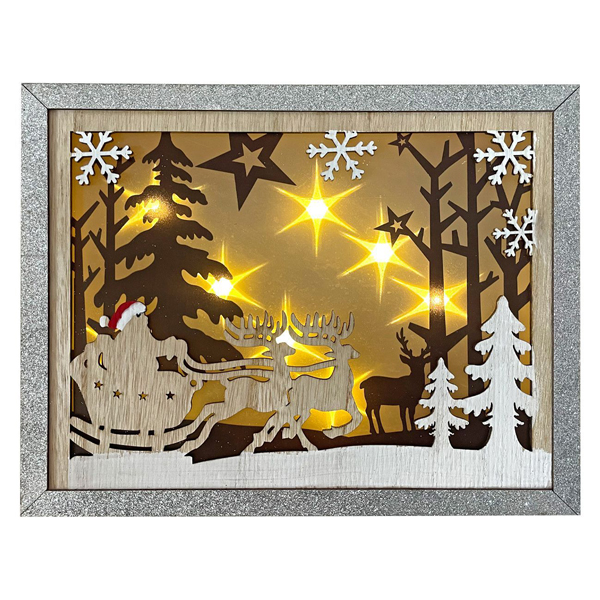 Novogodišnja LED dekoracija slika Deda Mraz 30×24 cm 40-804000