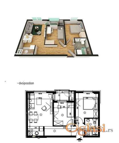 Dvoiposoban stan, Telep, povrat PDV-a! 46m2!