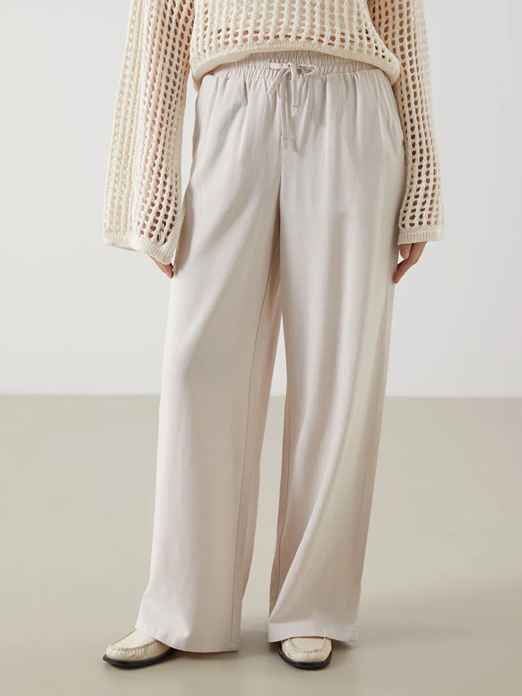 XSIDE Ženske Pantalone Od Mešavine Lana Sa Elastičnim Strukom