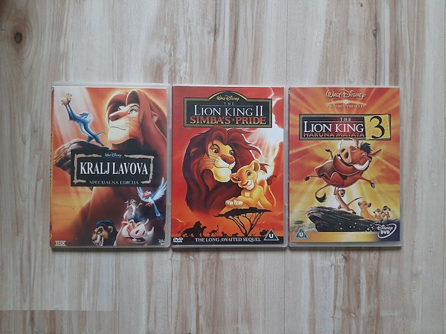 DVD Crtani filmovi Trilogija Kralj lavova (komplet 1–3)