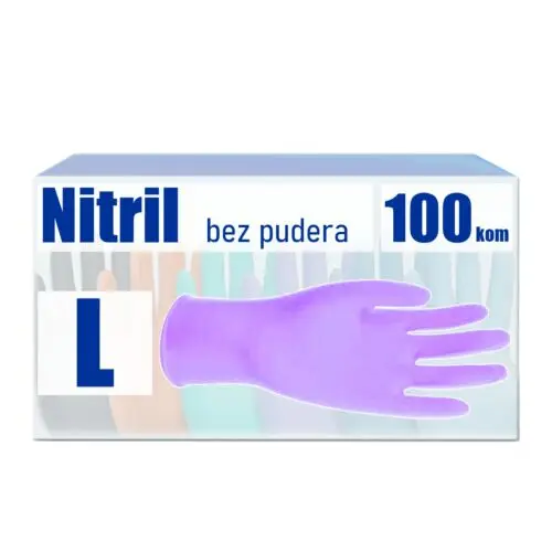 hipermed Nitrilne rukavice bez pudera lila L 100 komada
