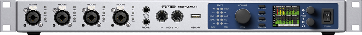 RME Fireface UFX II USB 2 audio interfejs
Features
Improved DURec (Direct USB Recording)
ARC USB Remote Control - Plug’n Play Plus
TotalMix FX
TotalMix FX for iPad™ App
Technical Specificati...