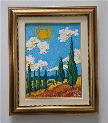 Ulje na platnu - Miris cempresa, prelepa slika!