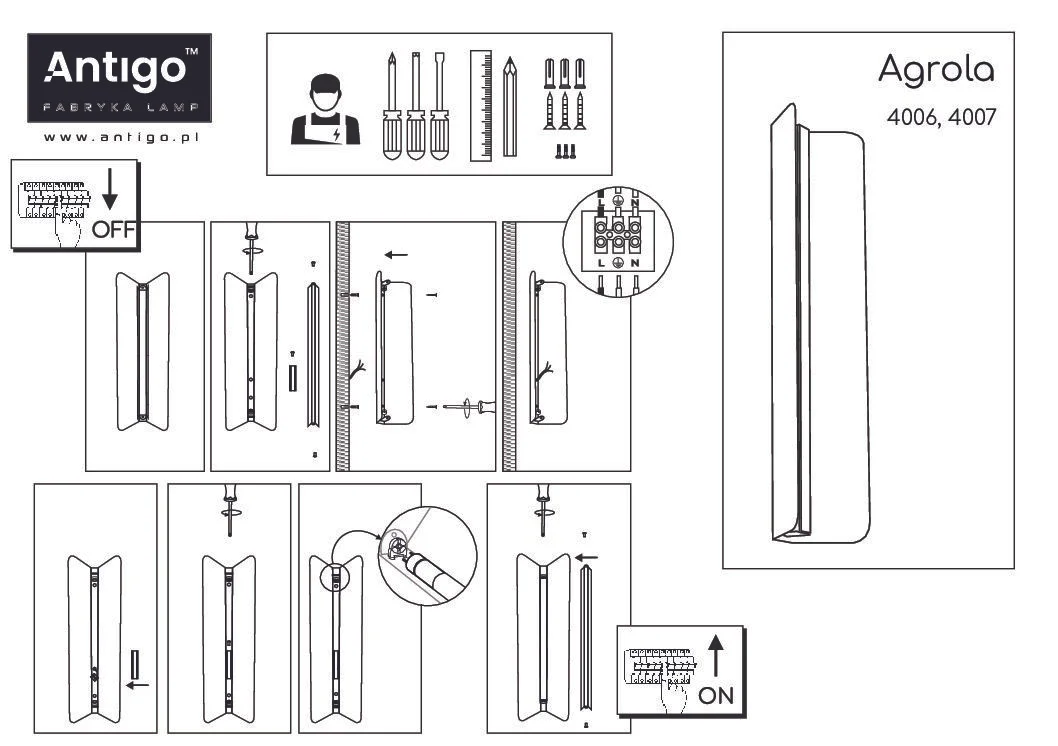 Shilo AGROLA zidna lampa crna