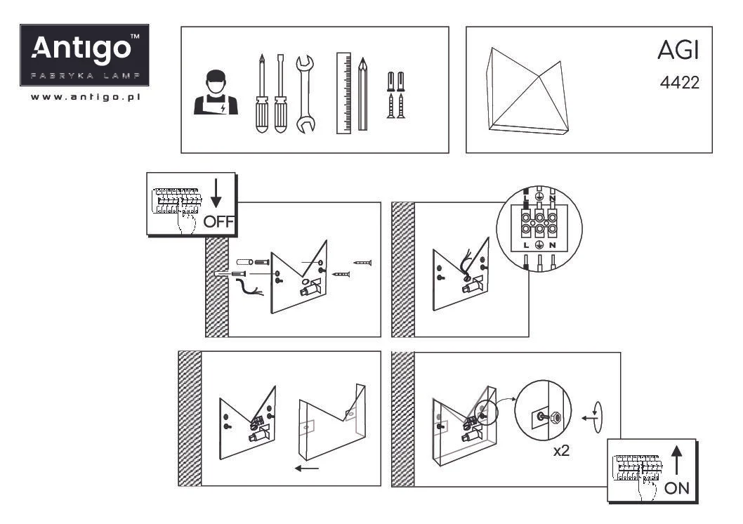 Shilo Agi zidna lampa crna