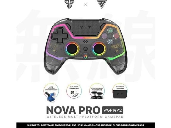 Fantech Joypad wireless WGP14V2 NOVA PRO multiplatform RGB Clear 214902
