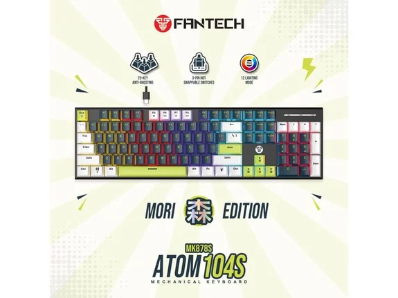 Fantech Mehanička tastatura Gaming MK878S RGB Atom 104S Mori (Blue switch) 221866