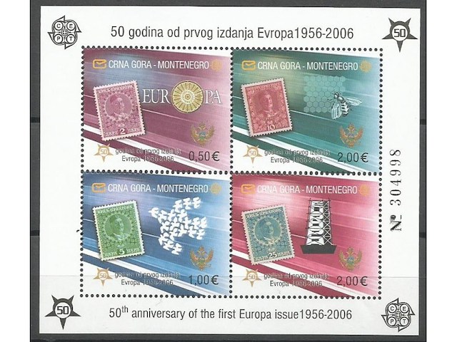 Crna Gora,50 god Europa CEPT 2006.,blok,čisto