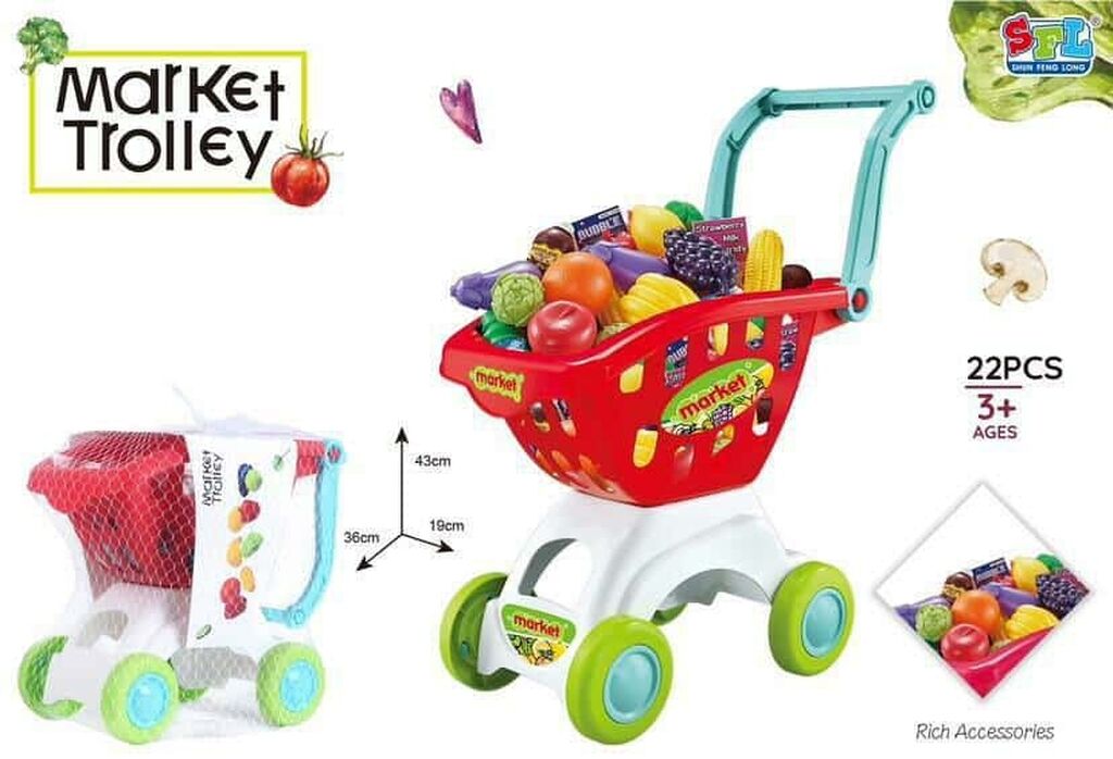 Dečiji set – Market Trolley (kolica za kupovinu sa dodacima) -