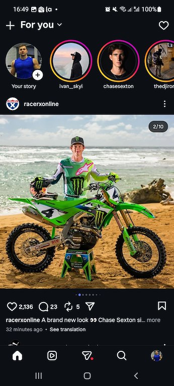 Motokros motocikl Kawasaki KX (zeleni Monster Energy/Pro Circuit