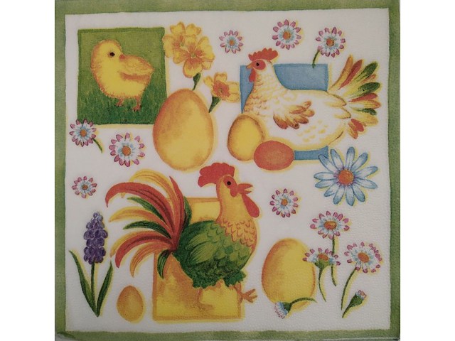 Salveta POV59_077 - 33x33cm Uskrs Pilići