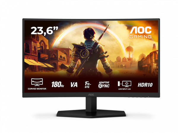 AOC Monitor C24G42E 23.6 inch VA 1920X1080 180Hz 4 ms GtG HDMIx2,DP Adaptive Sync VESA crna