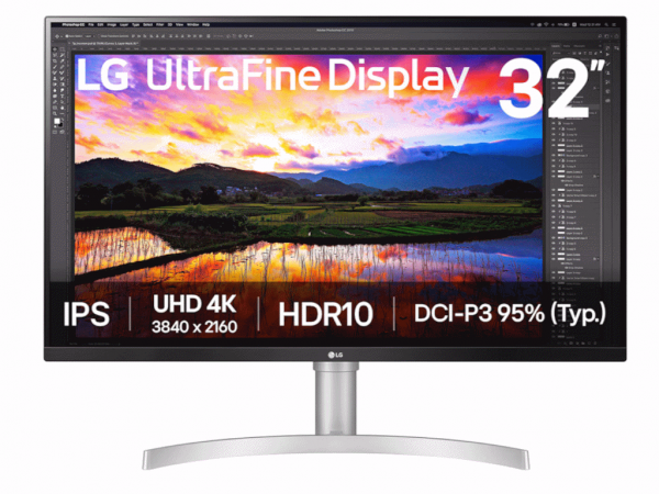 LG Monitor 32UN650K-W 31.5 inch IPS 3840x2160 60Hz 5ms GtG HDMIx2,DP VESA visina zvucnici srebrna
