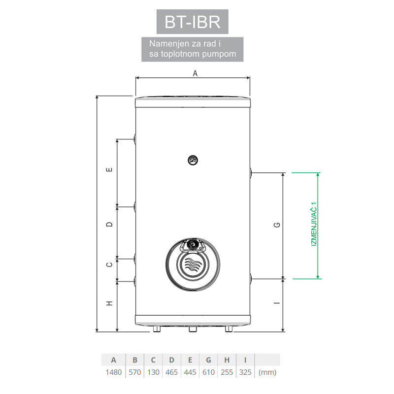 Termorad prohromski bojler BT-160 S IBR-80 silver metallic