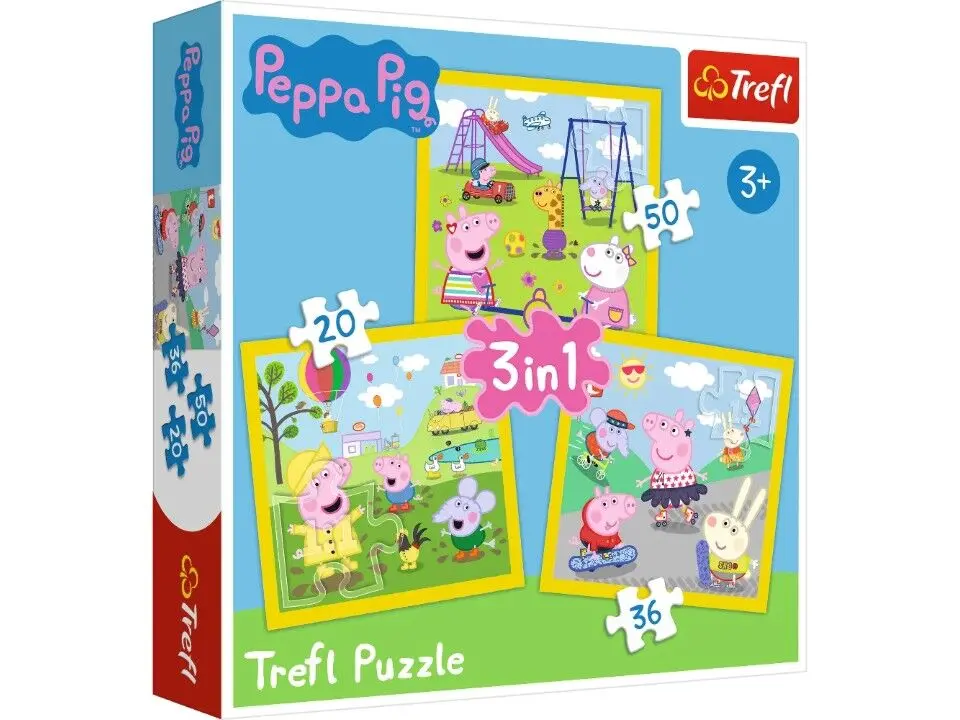 Trefl Slagalica Peppa Pig, 3 komada, 106 delova