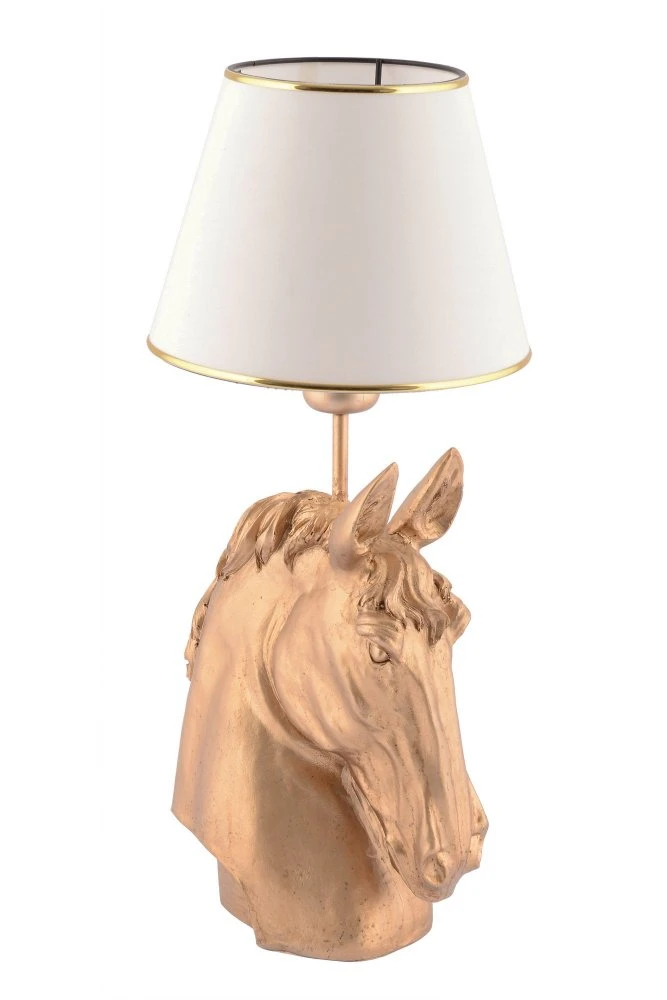 Opviq Horse White Gold Stona lampa, Zlatno-Bela