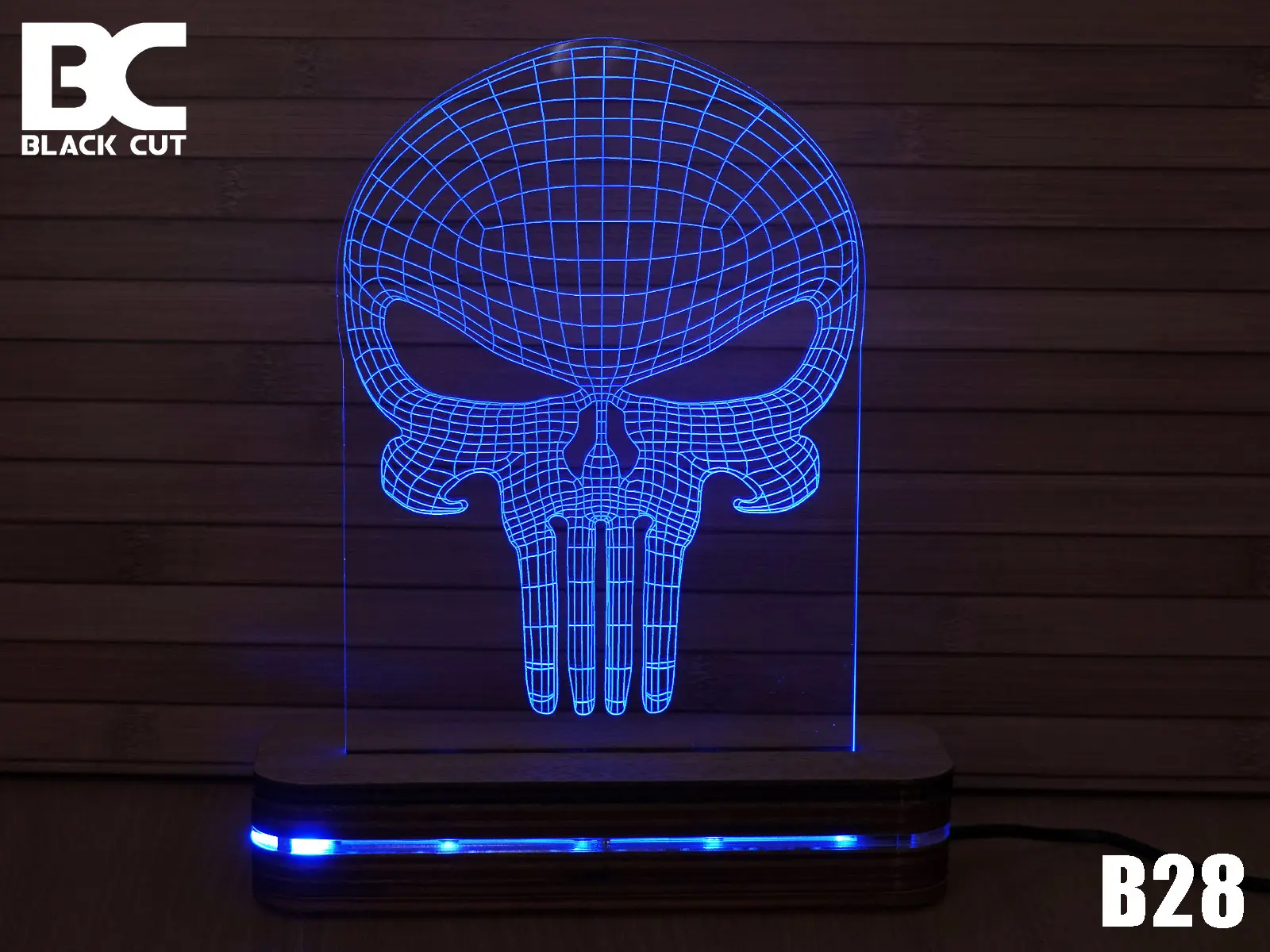 Black Cut 3D Lampa Old Timer RGB