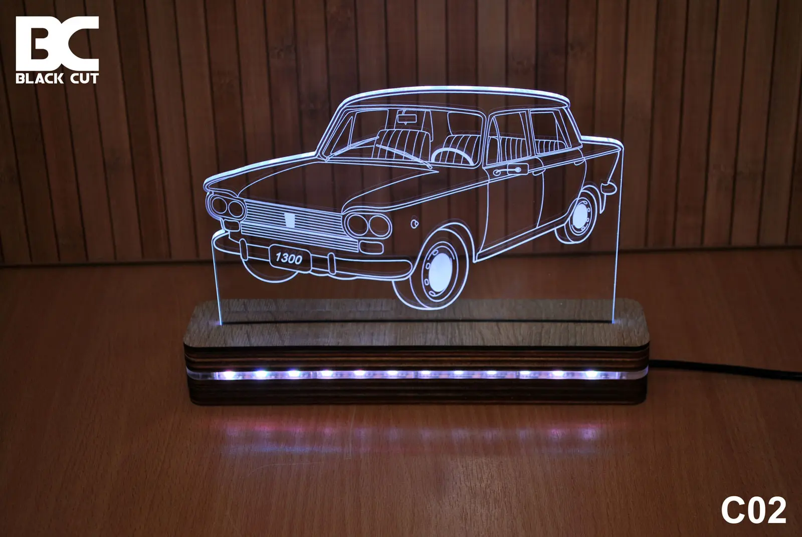 Black Cut 3D Lampa Bela