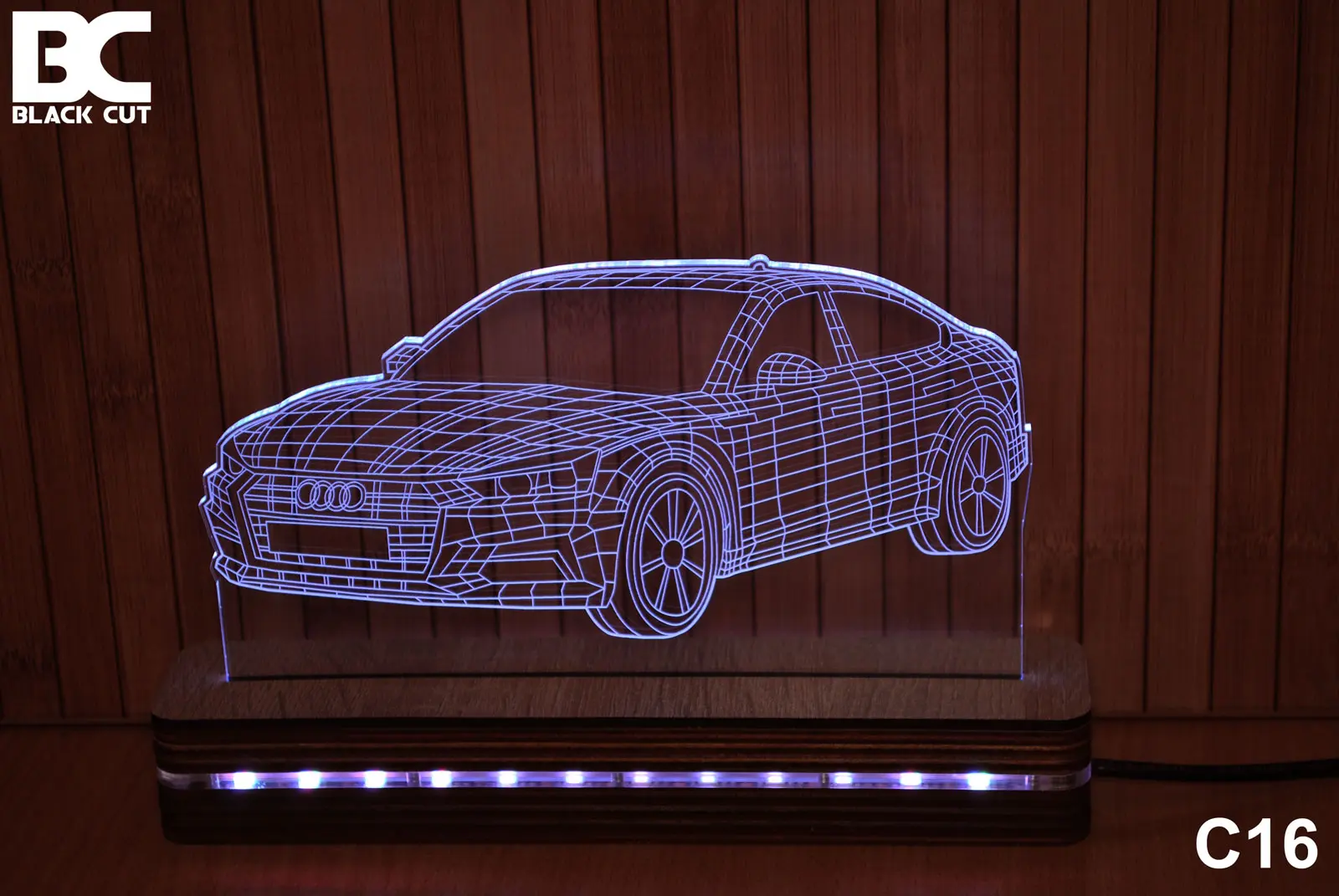 Black Cut 3D Lampa Bela