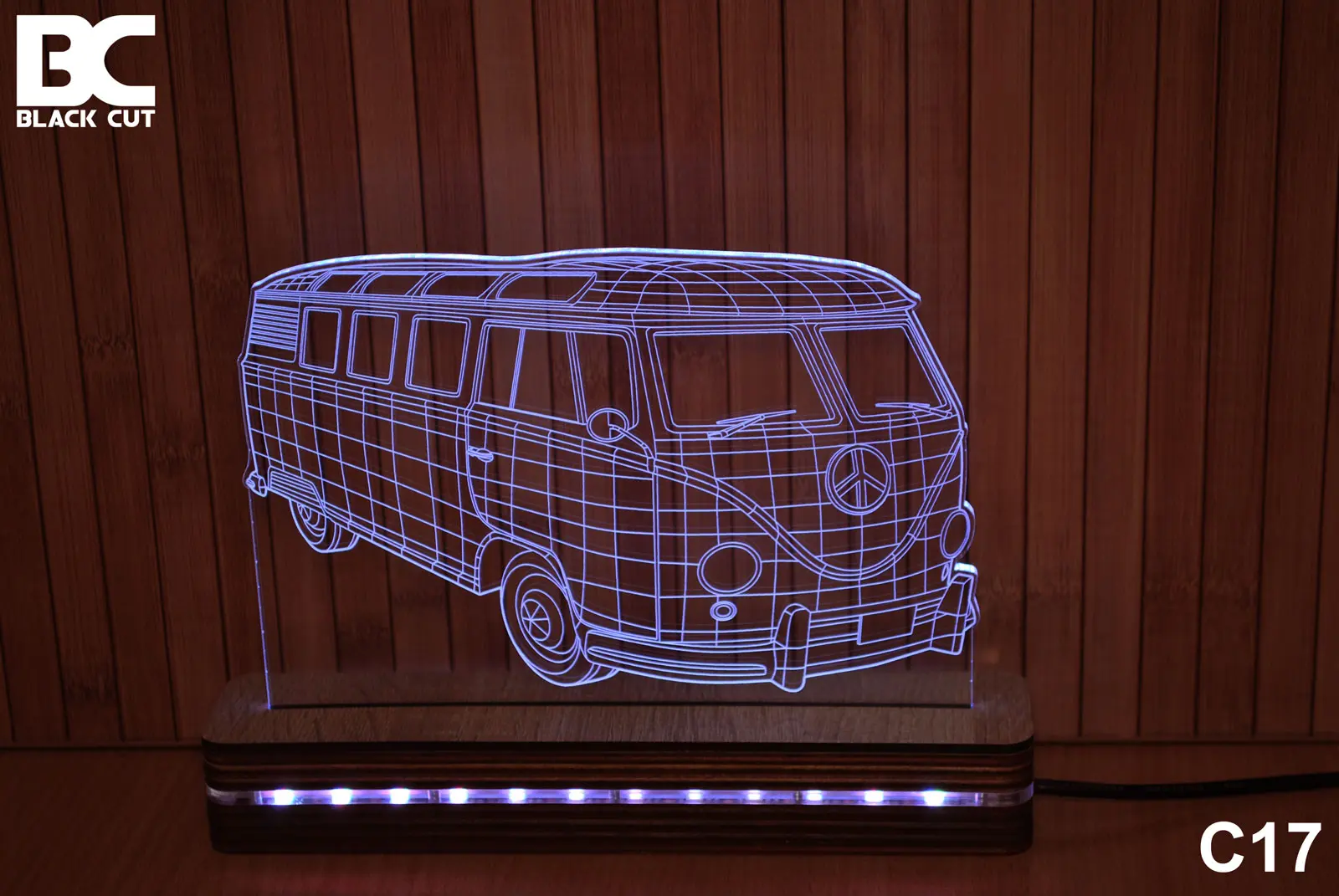 Black Cut 3D Lampa Bela