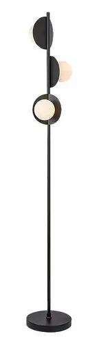 Rabalux Podna lampa Jules, Staklena kugla, 3xG9, 3x5W, 105cm, Crno-bela