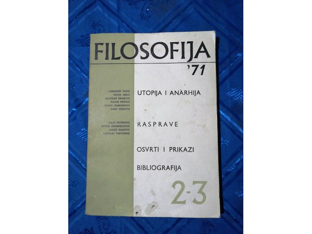 FILOZOFIJA `71 BROJ 2-3
