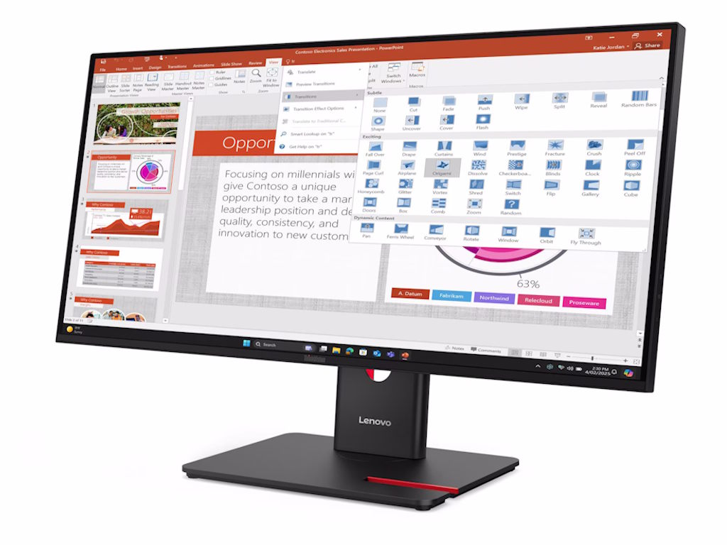 Monitor LENOVO ThinkVision T27-40 27"/1920x1080/IPS/300Hz/4ms/4xUSB,1xUSB C/Swivel,Pivot,Height/crna