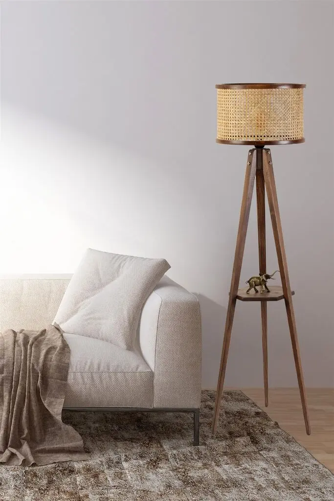 Opviq Podna lampa Gizem, 155 cm, 45 cm, Tamnobraon