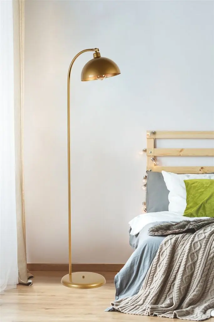 Opviq Podna lampa Azra, 154 cm, E27, Zlatne boje