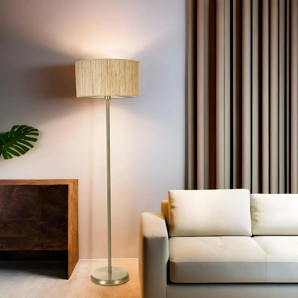 Opviq Podna lampa Bambu 010, 162 cm, E27, IP20, Zlatne boje