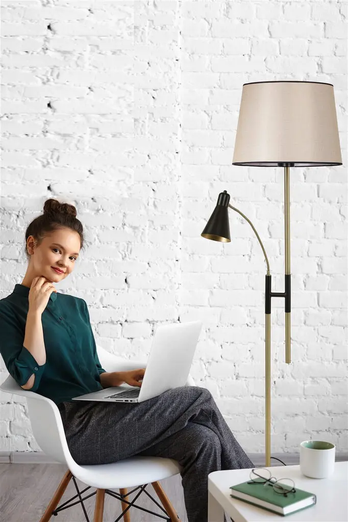 Opviq Podna lampa Forza, 165 cm, E27, Bež