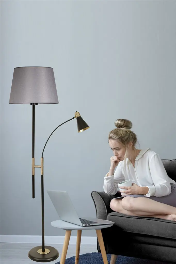 Opviq Forza Siyah Lambader 534LUN4301 Podna lampa, Siva