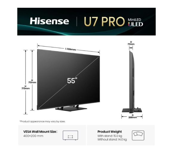 HISENSE - 55 inča 55U7Q PRO ULED Mini-LED 4K UHD Smart TV
